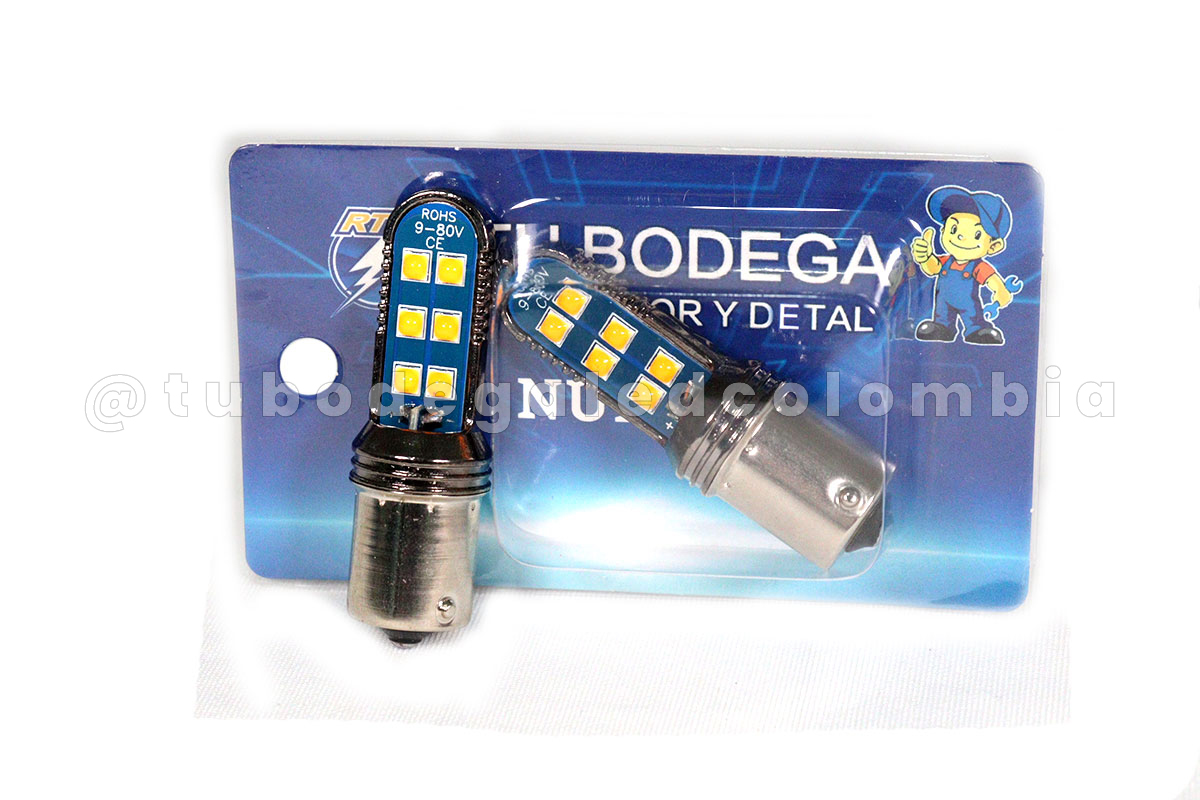 Bombillo LED de direccional amarillo 12 led - Tu Bodega Led Colombia