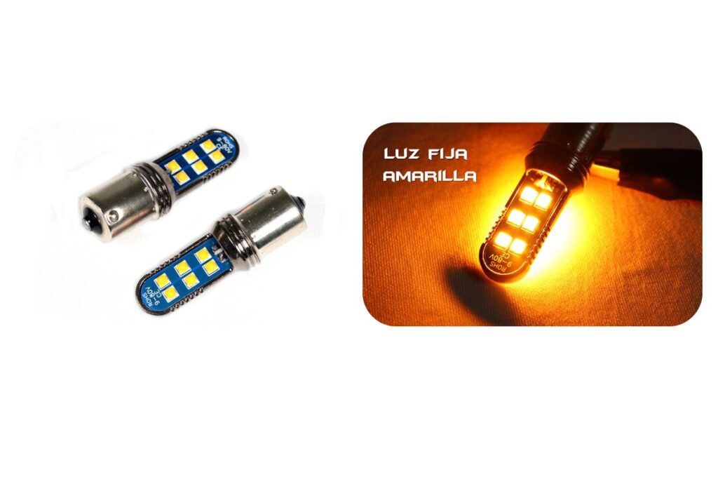 Bombillo LED de direccional amarillo 12 led - Tu Bodega Led Colombia